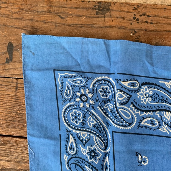 Vintage | Accessories | Vintage Fast Color Sky Blue Paisley Bandana ...